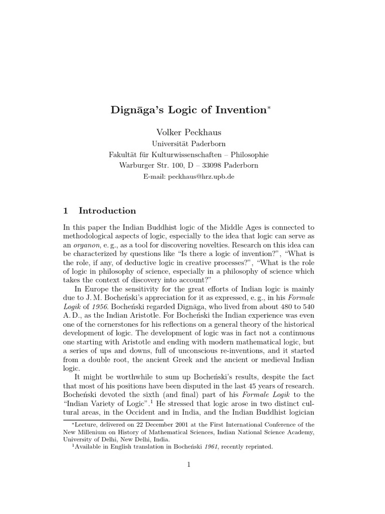 Dignaga's Logic of Invention | PDF | Logic | Argument