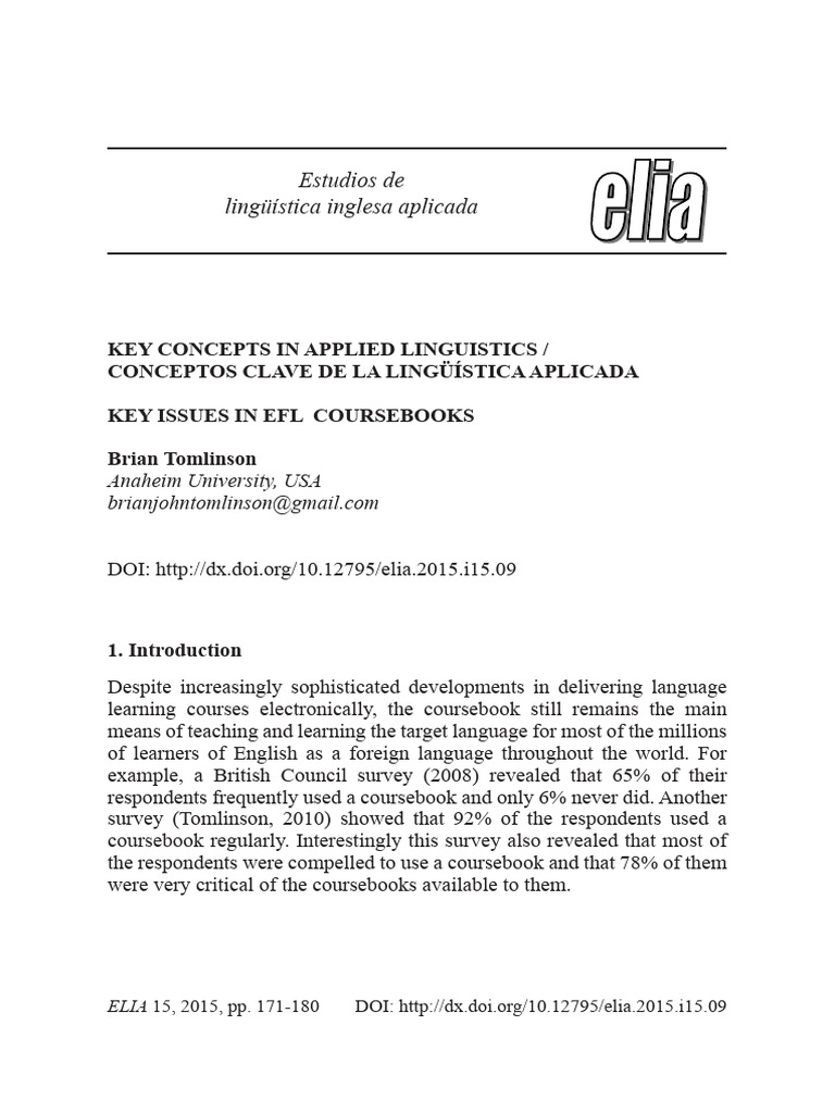 Key Concepts in Applied Lingui | PDF | English As A Second Or Foreign ...