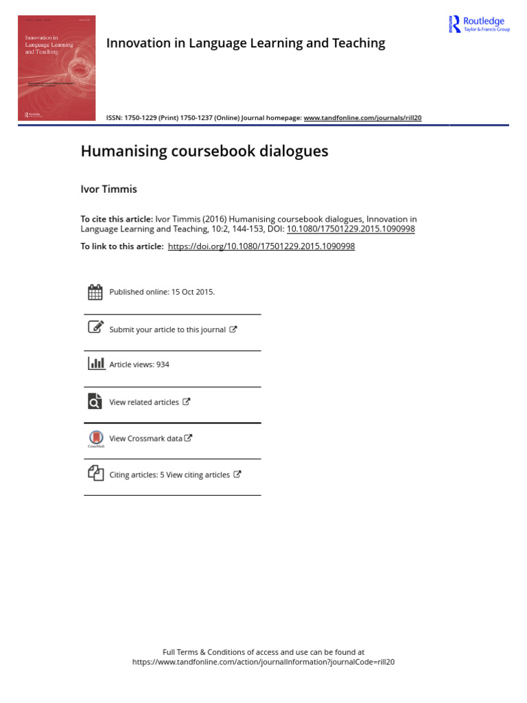 Humanising Coursebook Dialogues | PDF | Language Education | Learning