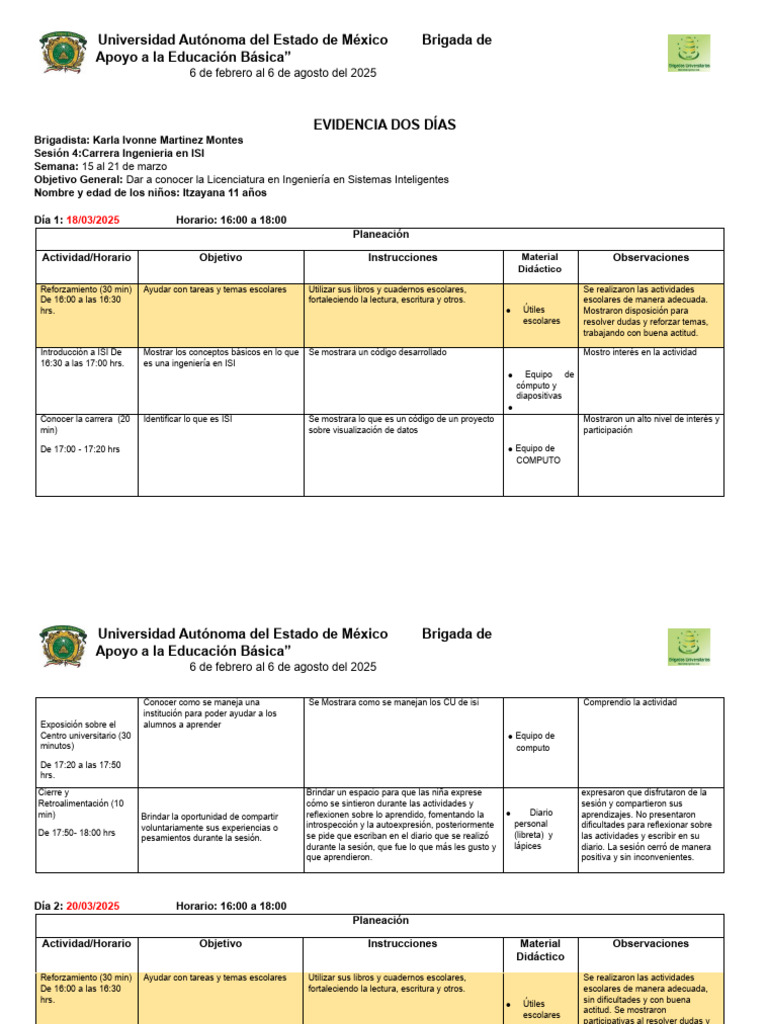 Planeacion y Evidencia SEMANA 4 | PDF | Educación primaria | Cognición