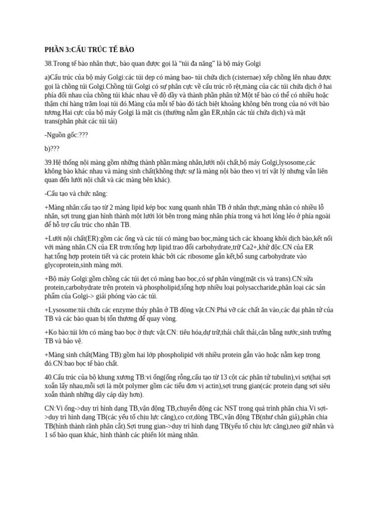 Ôn ktra 1 tiết SINH | PDF