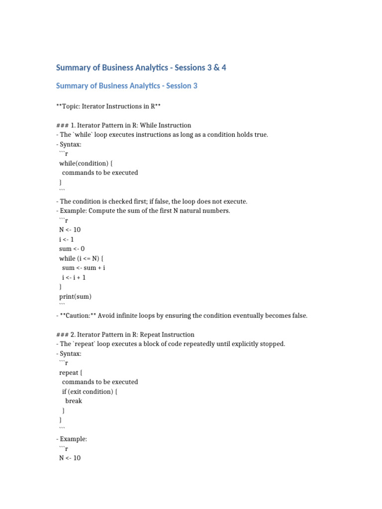 Business Analytics Summary | PDF