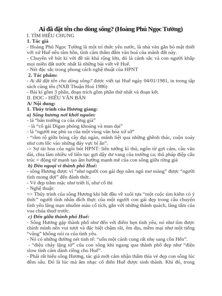 Ai đã đặt tên cho dòng sông | PDF