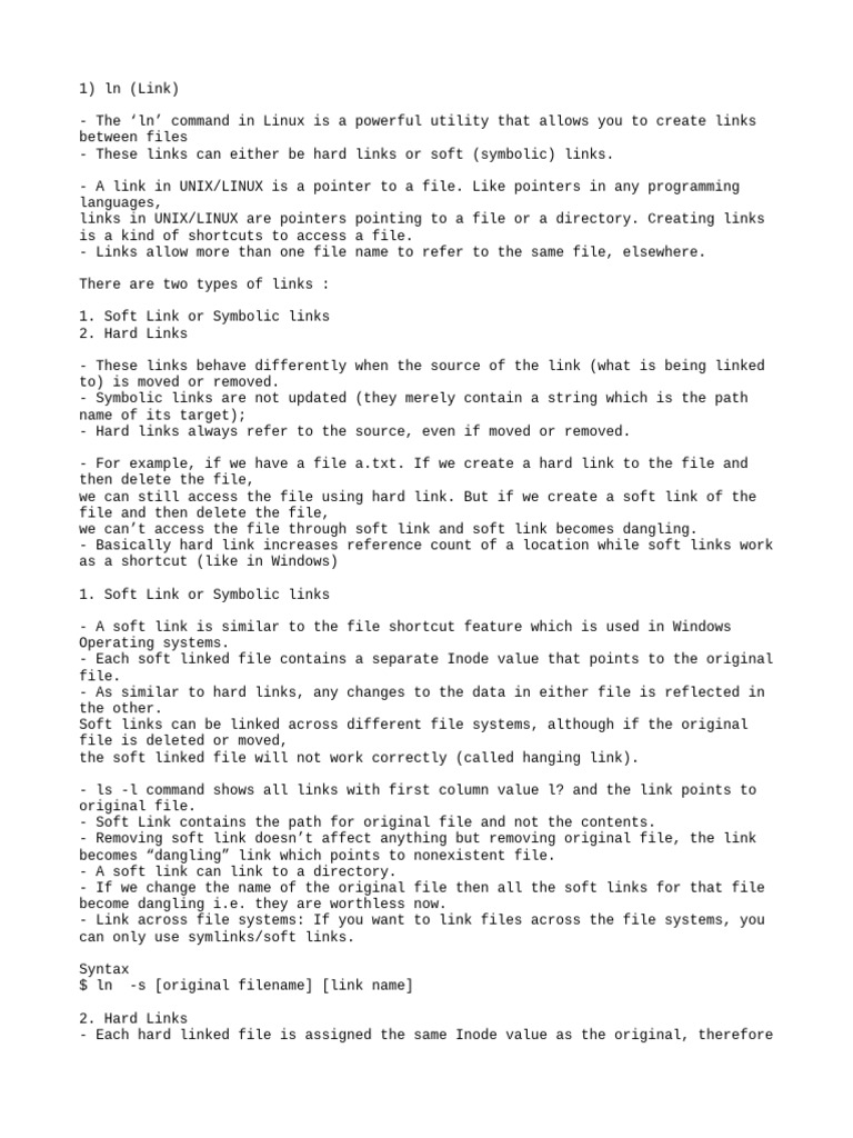 Link,cut,tee,sort,clear,diff,cmp,uniq,comm | PDF | Computer File | Filename