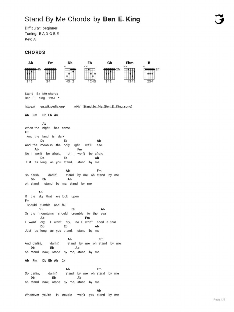 Stand by Me Chords | PDF