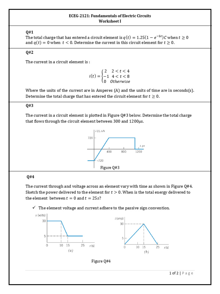 ECEG2121-Worksheet I | PDF