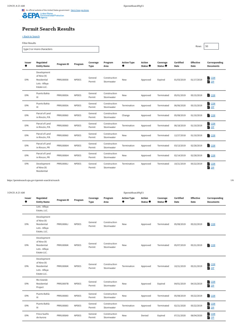 Annotated - NPDES Storm Water Discharge Permits Rincon Puerto Rico | PDF