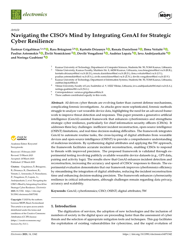 Navigating The CISO's Mind by Integrating GenAI For Strategic Cyber ...