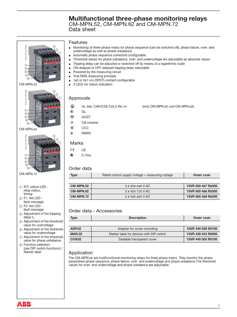 Phase Monitoring Relay | PDF | Relay | Switch