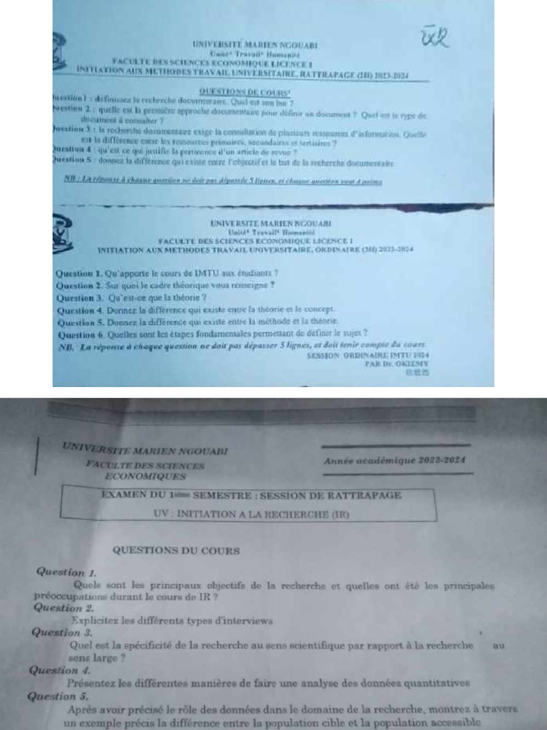 IR, IMTU Sujets | PDF