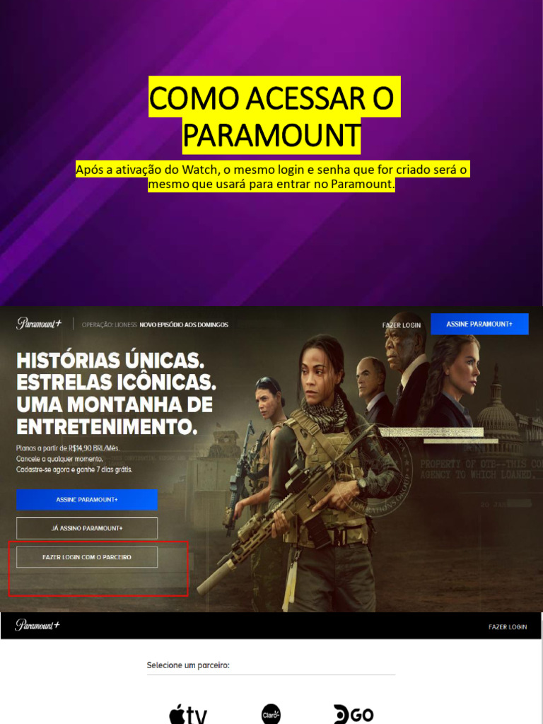 Como Acessar o Paramount | PDF