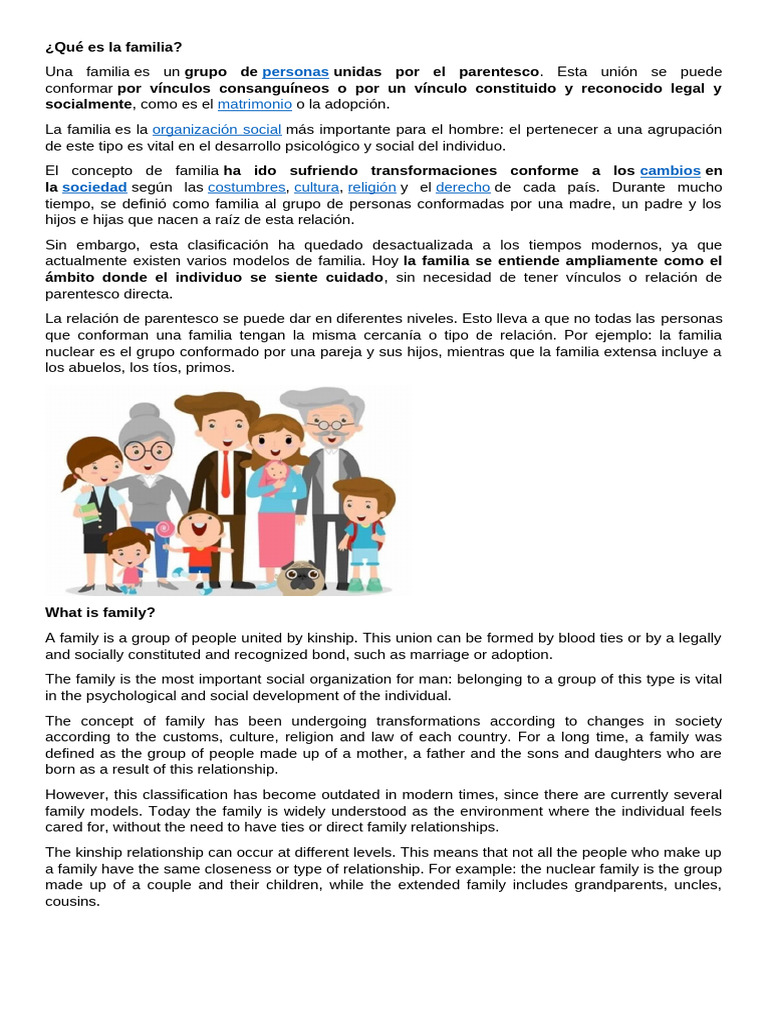 Qué Es La Familia | PDF | Familia | Relaciones interpersonales