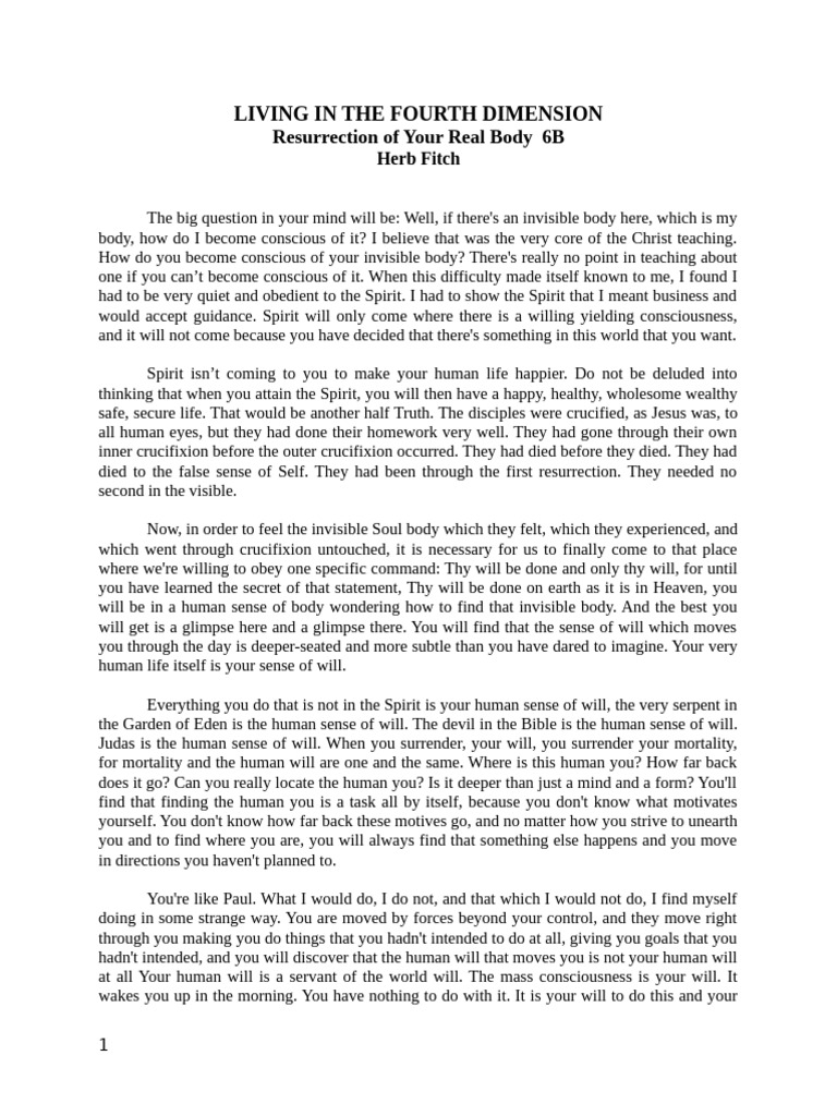Herb Fitch Living in The 4th Dimension - 6B - Invisible Resurrection of ...