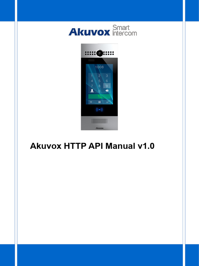 Akuvox HTTP API Manual v1.0 Guide | PDF | Computing | Information ...