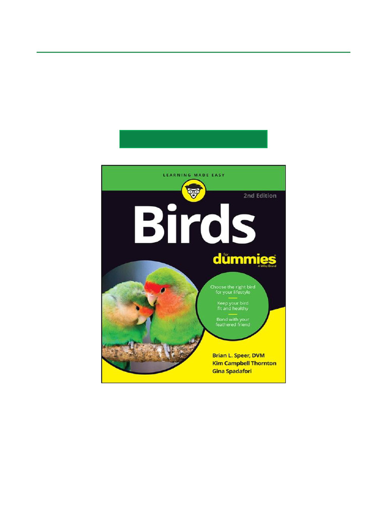 Retrieve Birds For Dummies 2nd Edition Google Drive Download | PDF