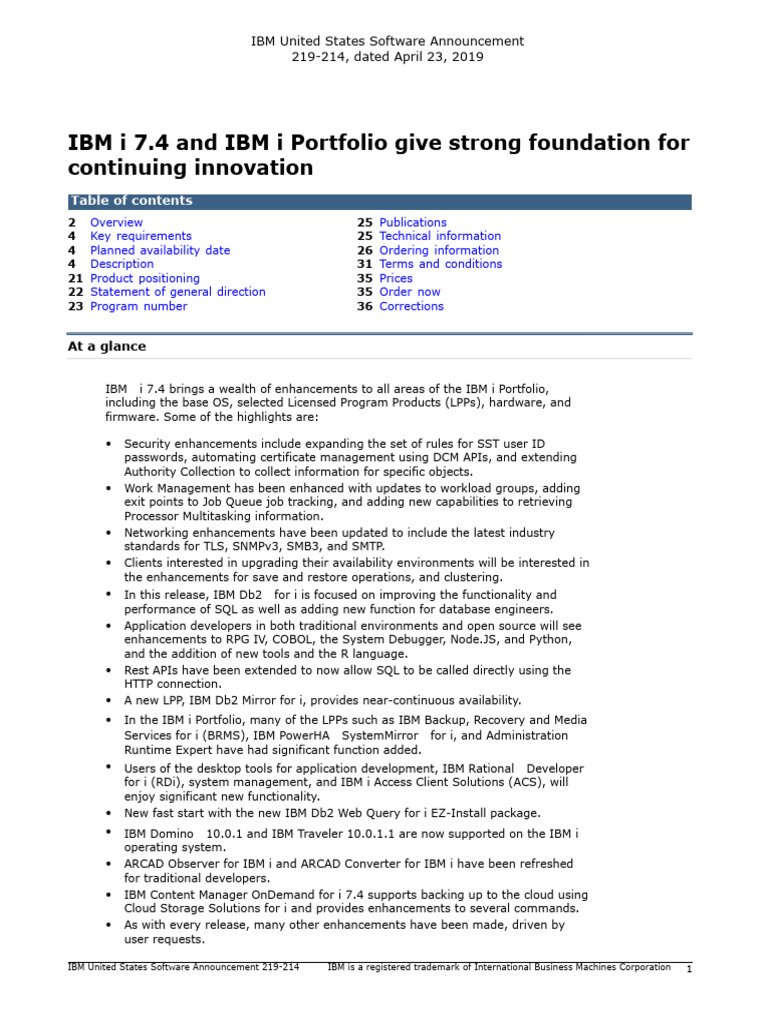 IBM 7-4 Information | PDF | Transport Layer Security | Ibm Db2