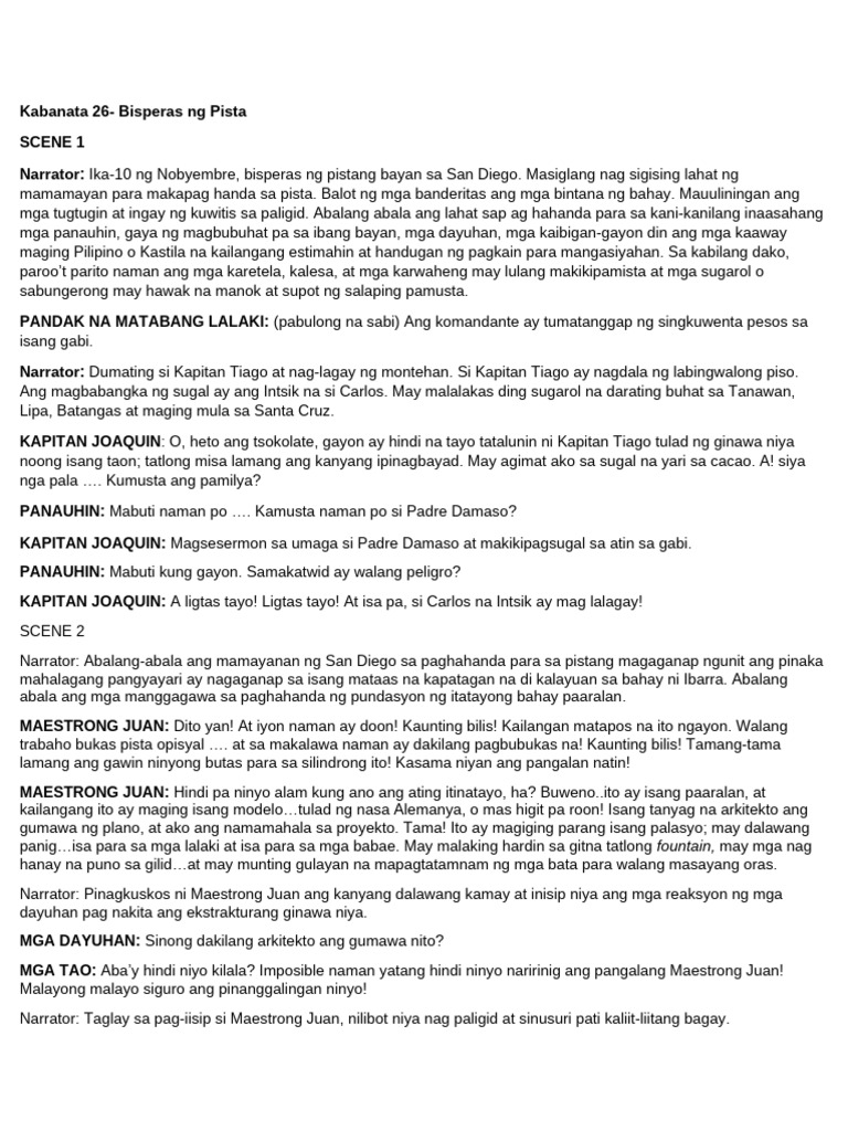 SCRIPT-KABANATA 26BISPERAS NG PISTA | PDF