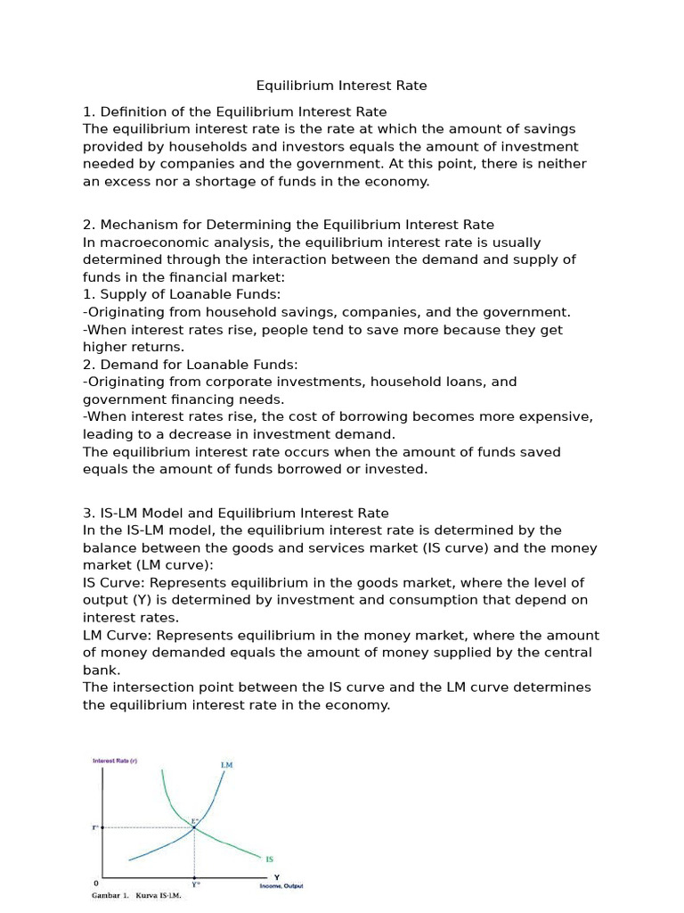 equilibrium interest rate | PDF | Interest | Economic Equilibrium