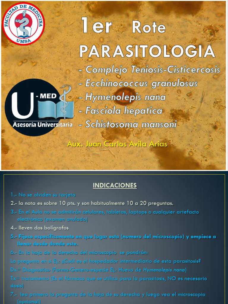 1er ROTE Parasitologia JCAA | PDF