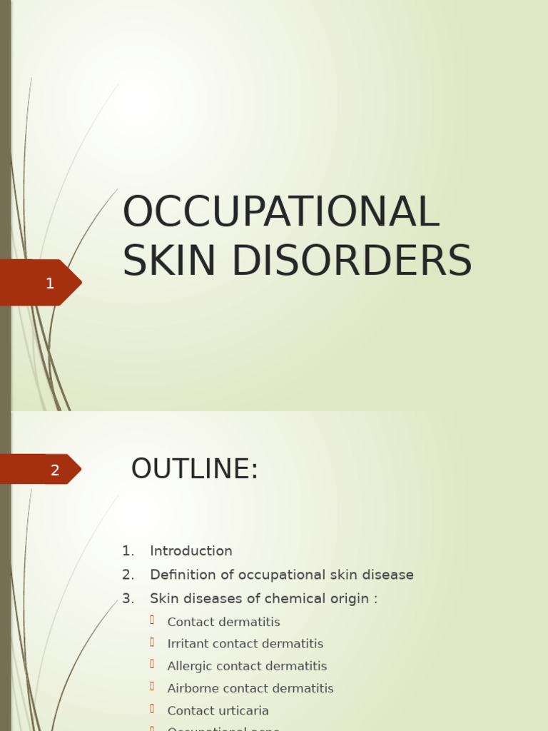 Occupational Skin Disorders Overview | PDF | Dermatitis | Allergy