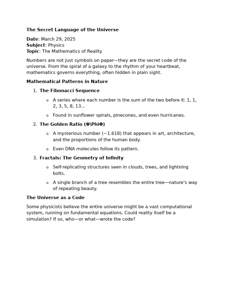 The Secret Language of Numbers | PDF