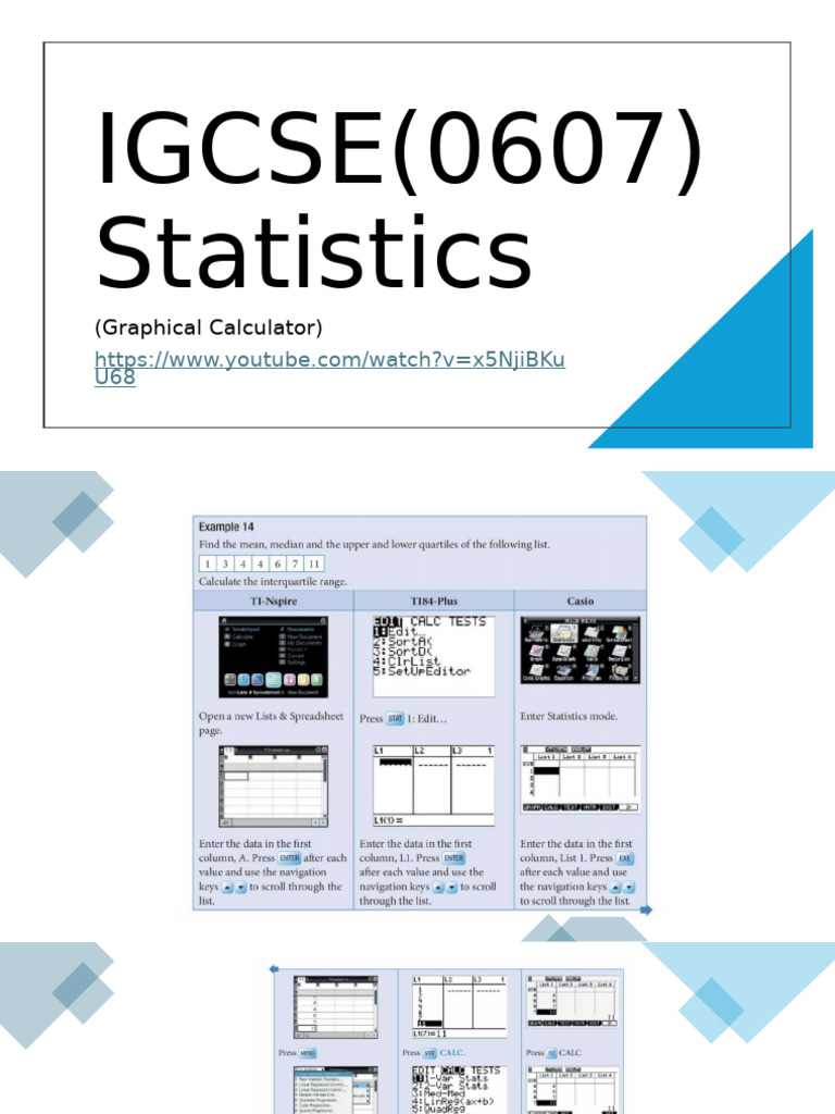 IGCSE 0607 Statistics Guide | PDF
