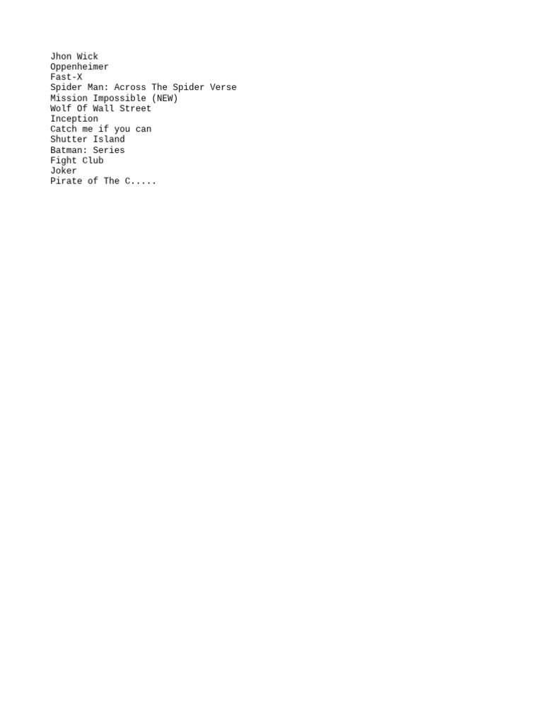 Must Watch Movies | PDF