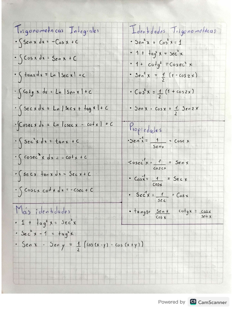 Formulas Integrales | PDF