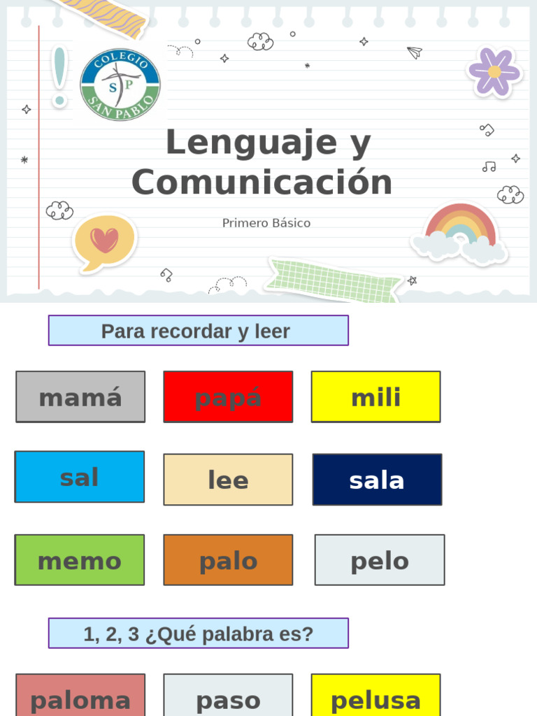 Clase N°26 Dictado de Palabras Con M, L, P, S | PDF