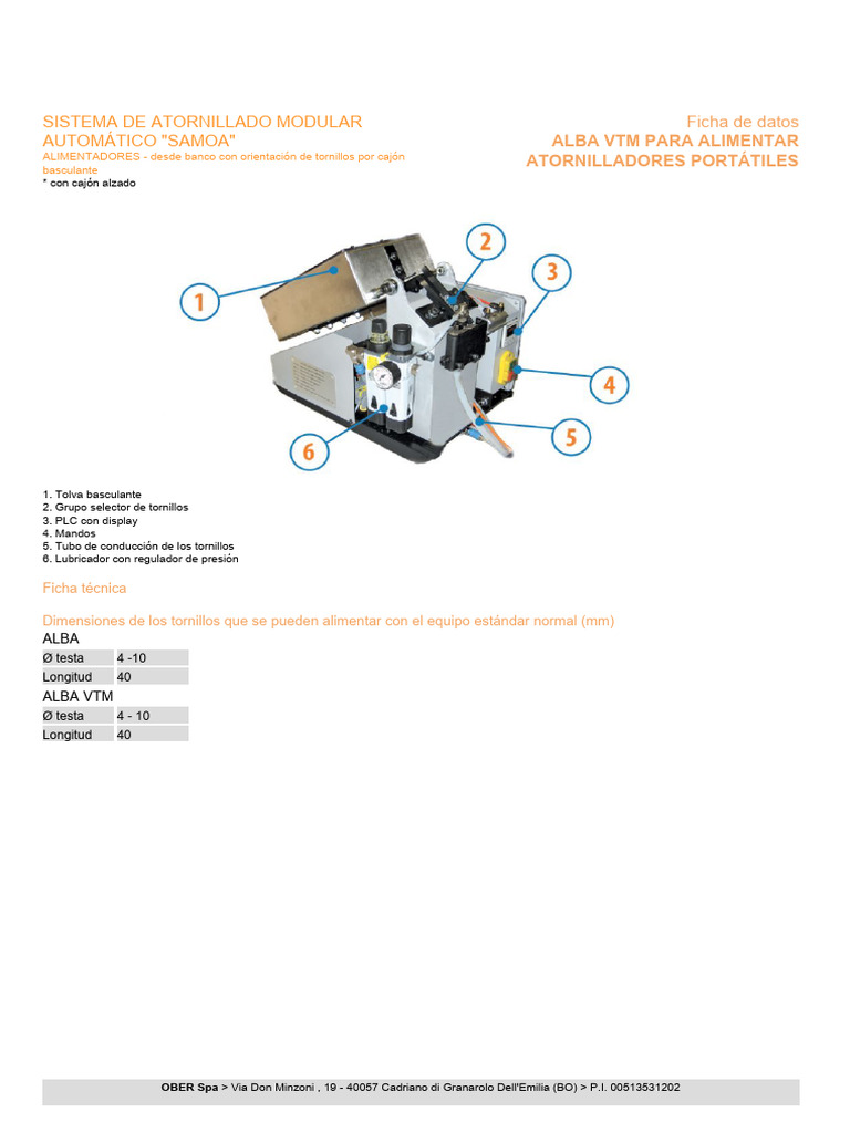 Brochure - ALBA VTM PARA ALIMENTAR ATORNILLADORES PORTÁTILES | PDF