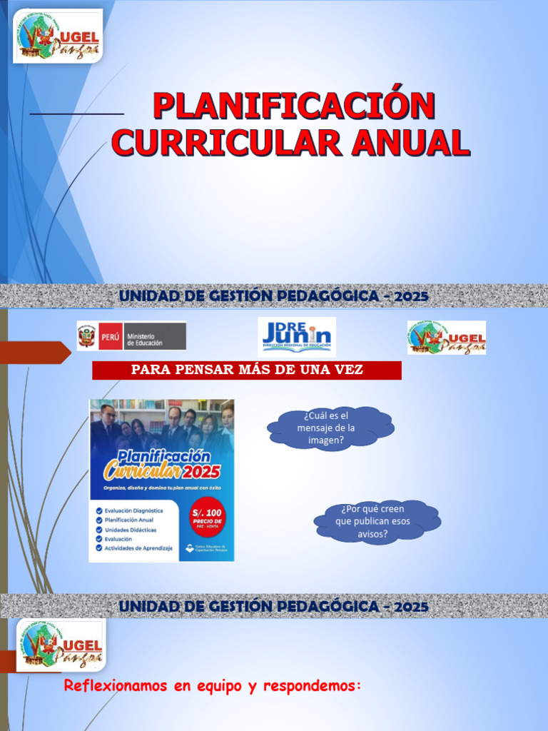 Planificacion Curricular Anual-2025 | PDF | Evaluación | Aprendizaje
