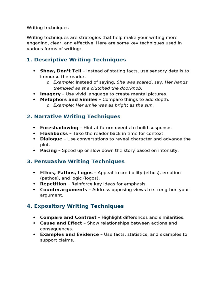 Writing Techniques | PDF