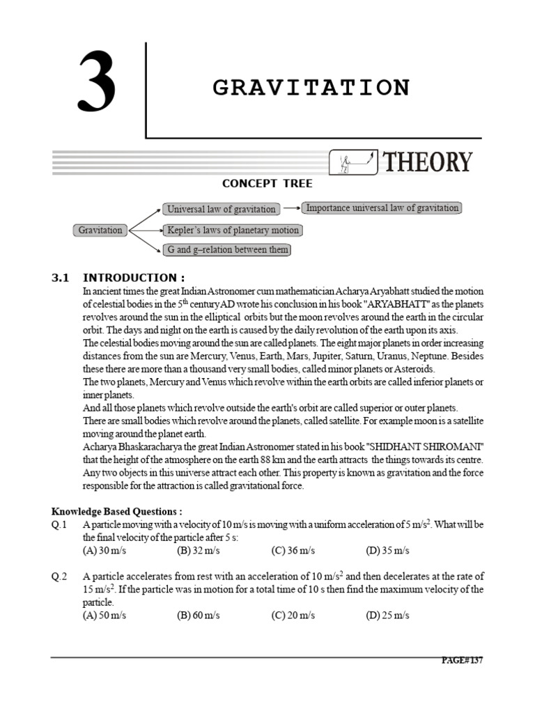 9th - Phy 3 Gravitation | PDF | Weight | Mass