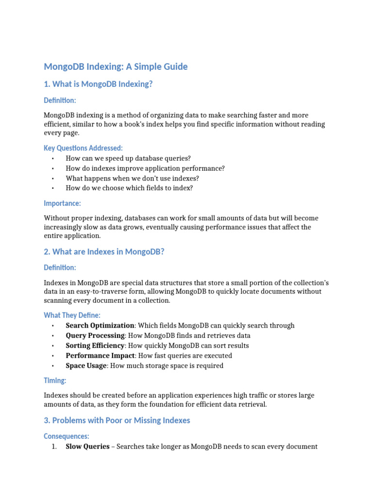 Mongodb Indexing Simplified | PDF | Database Index | Mongo Db