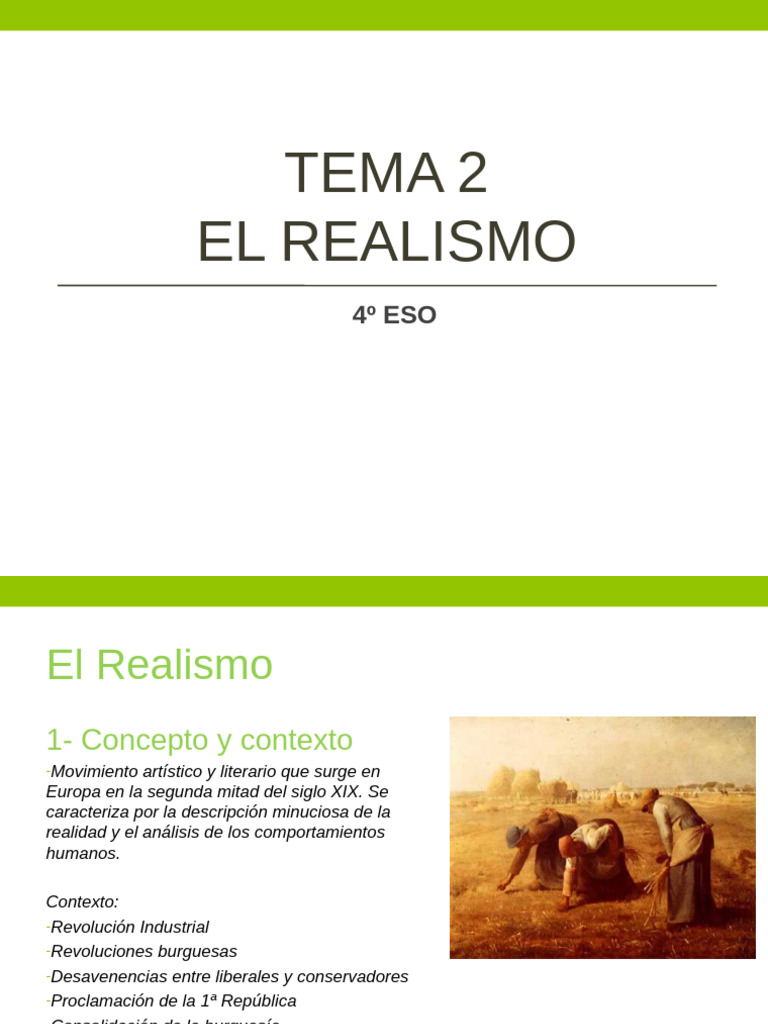 Tema 2 - El Realismo | PDF | Realismo literario