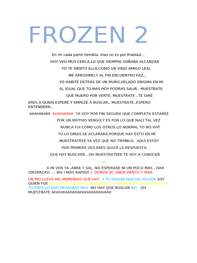 Frozen 2 Cancion | PDF
