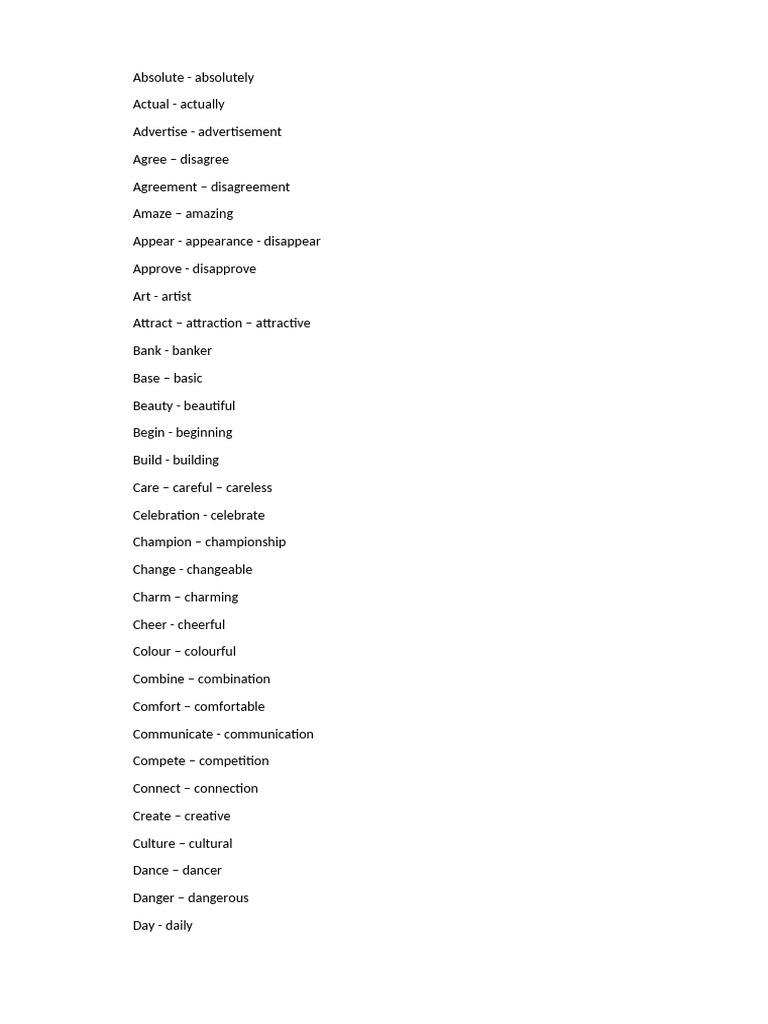 Essential Vocabulary Word List | PDF