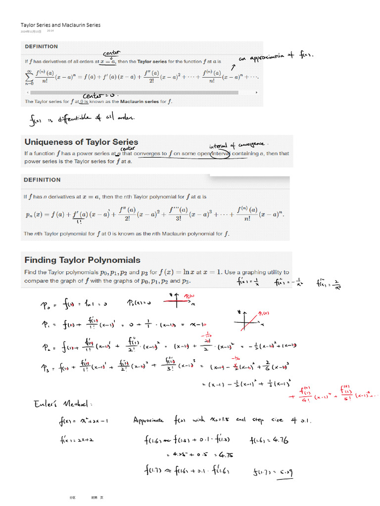 Taylor Series and Maclaurin Series | PDF