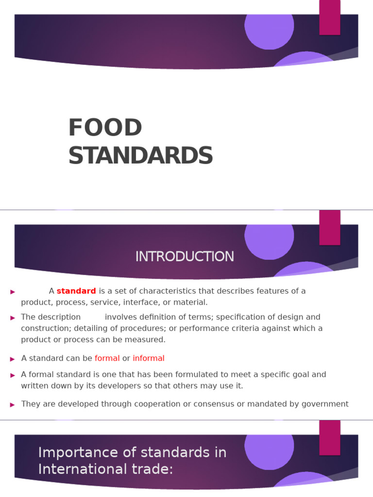 FT 303 Standards - Lecture Notes | PDF | Standardization ...