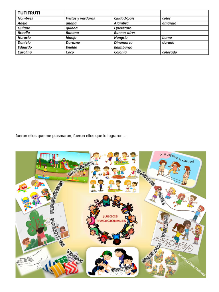 Tutifruti Cuento y Dibujo Juegos Niños | PDF