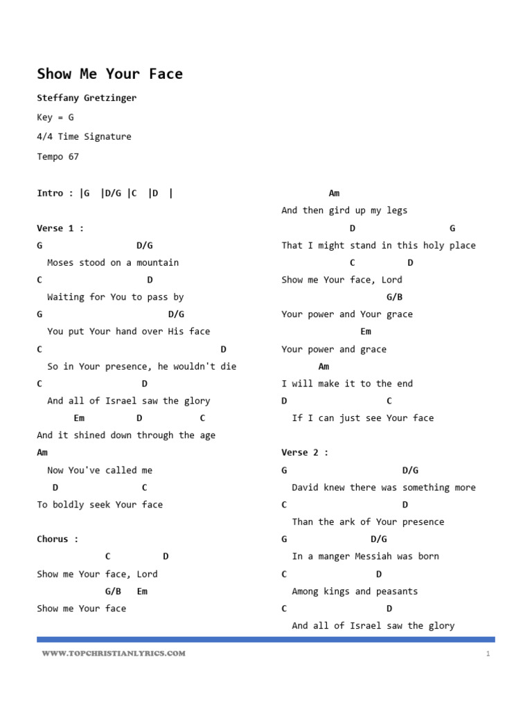 Show Me Your Face | PDF