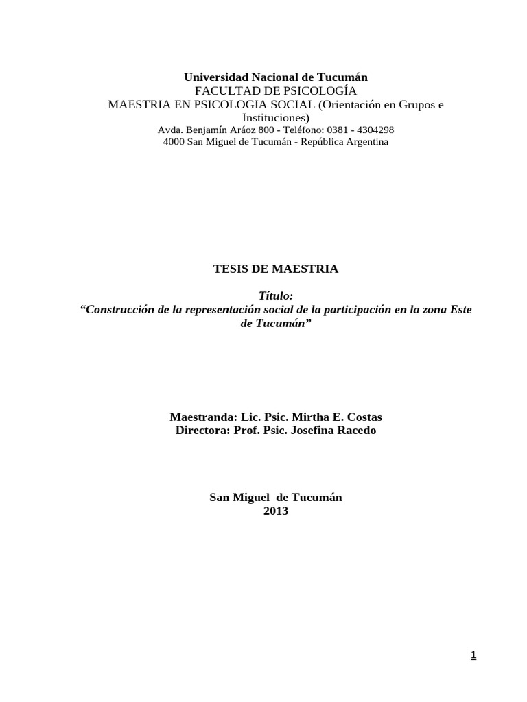 Construccion de La Representacion Social | PDF | Psicología Social ...