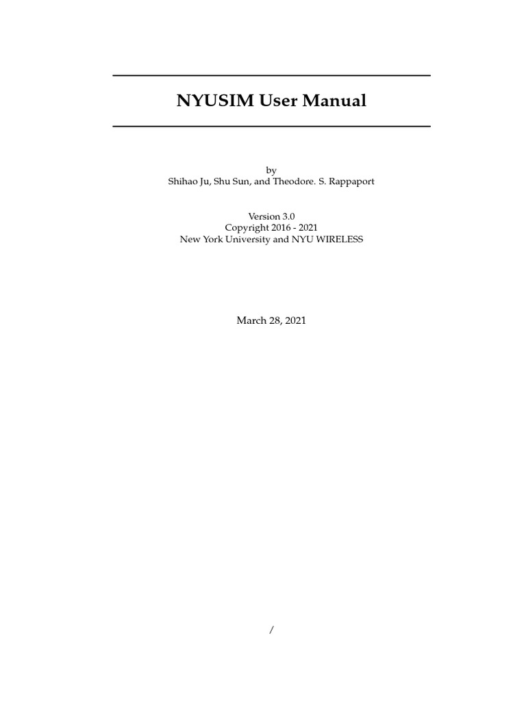 User Manual For NYUSIM - V3 | PDF | Installation (Computer Programs) | Mimo