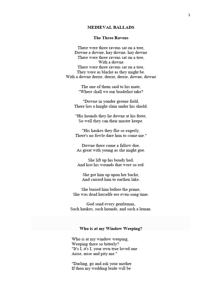 Medieval Ballads | PDF