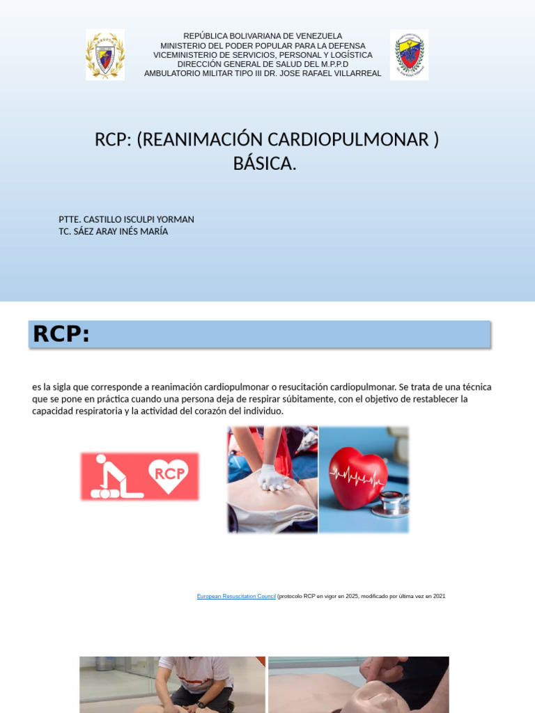 RCP BASICO | PDF | Reanimación cardiopulmonar | Enfermedades y trastornos