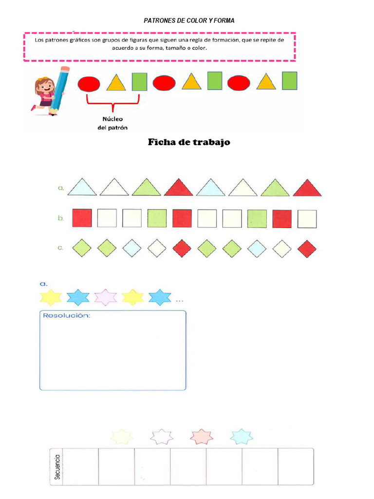 Patrones de Color y Forma en Secuencias | PDF | Comunicación humana ...