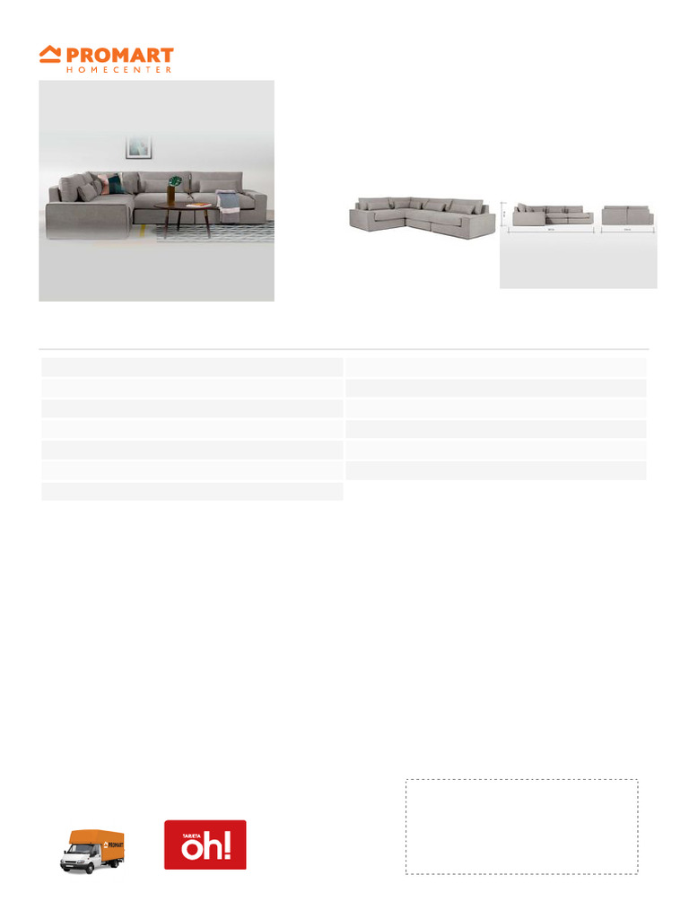 Sofa L para Departamento | PDF