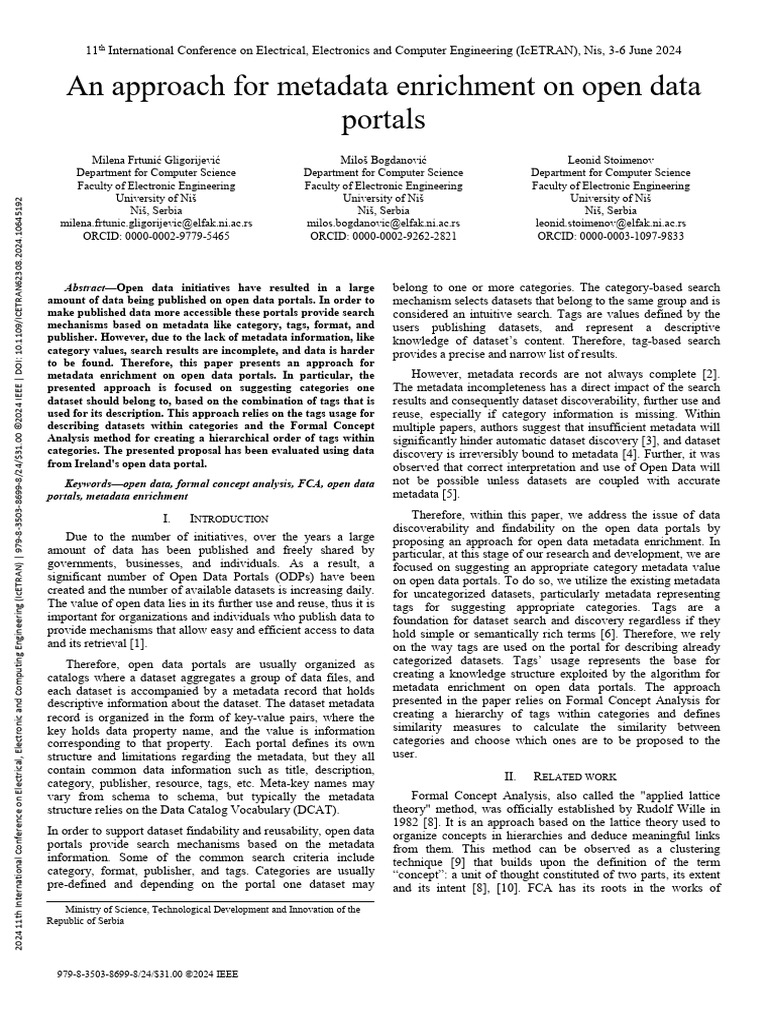Metadata Enrichment for Open Data Portals | PDF | Tag (Metadata) | Metadata
