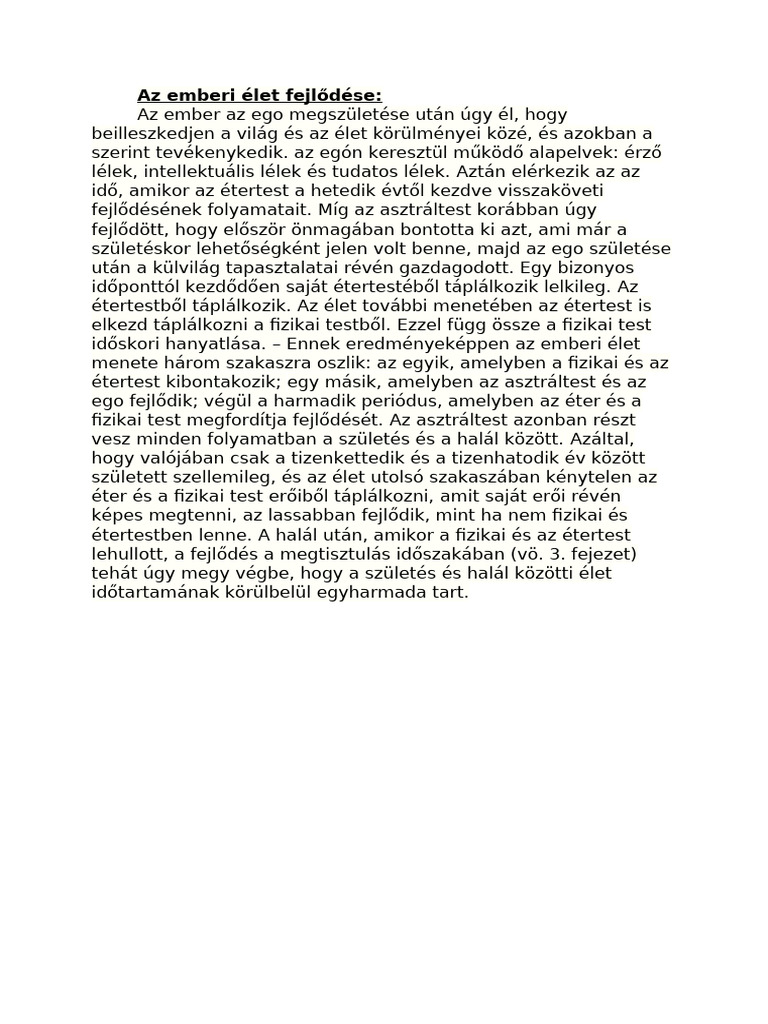 Az Emberi Élet Fejlődése | PDF