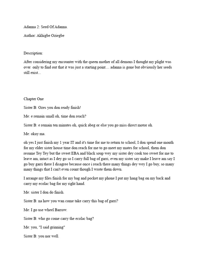 Adanna2 Seed of Adanna | PDF